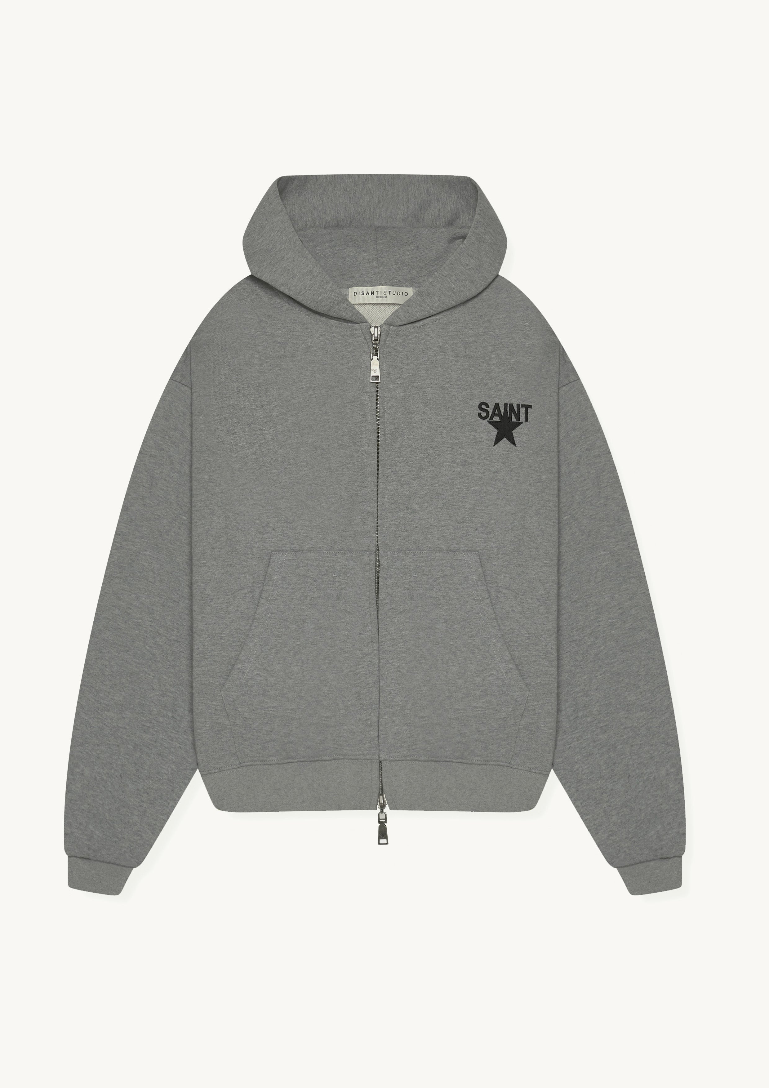 Saint Star Zip Hoodie - Marl Grey – Di Santi Studio
